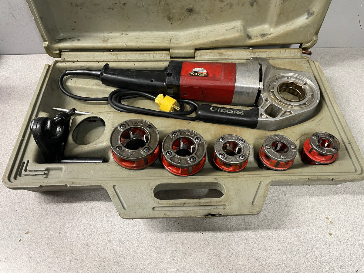 Used RIDGID 600 Power Pipe Threader Set Dies 3/8" - 1 1/4" & Support A ...