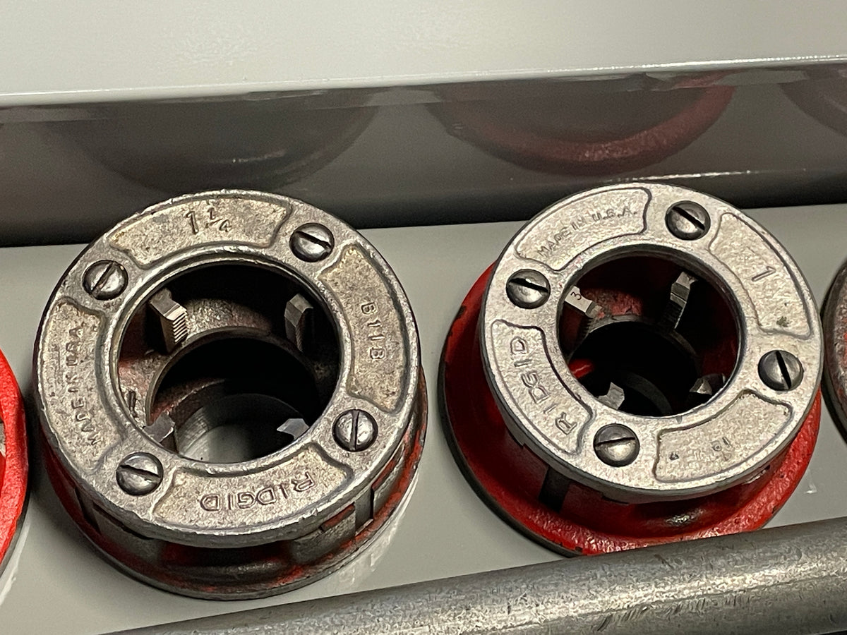 RIDGID PIPE THREADER 36475 12R DIE SET 1/2" - 2" with Case – Benchmark Ltd.